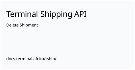 Delete Shipment Terminal Shipping Api