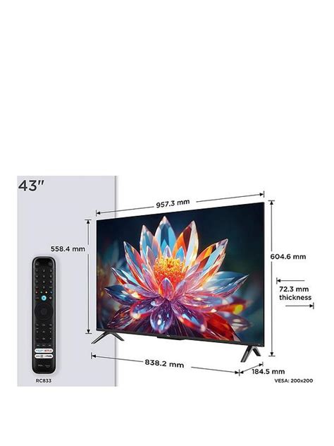 Tcl 43t6c Uk 43 Inch 4k Qled Fire Tv With Freely Very