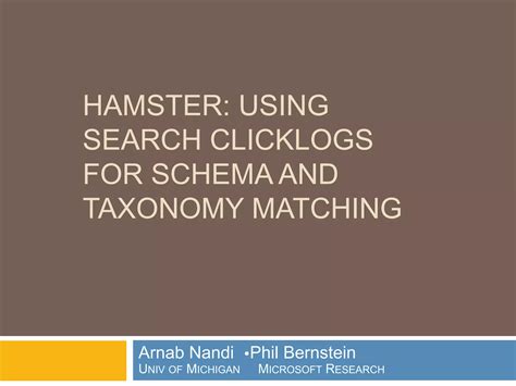 schema matching for merging data feeds ppt
