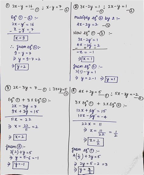 Solved Solve The Solution Of Each System Of Linear Equation Using Course Hero