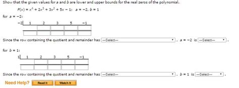 solved show that the given values for a and b are lower