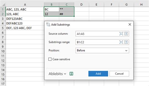 How To Add Substrings In Excel With Ultimate Suite