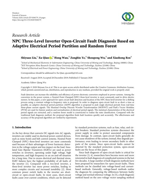 Pdf Npc Three Level Inverter Open Circuit Fault Diagnosis Based On Adaptive Electrical Period