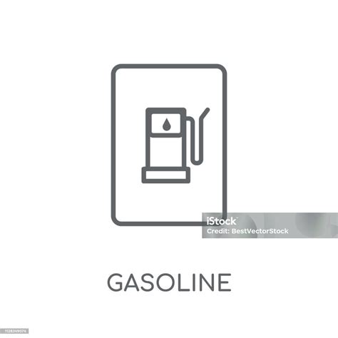 汽油符號線性圖示現代輪廓汽油標誌標誌概念在白色背景從交通標誌彙集向量圖形及更多修車鋪圖片 修車鋪 加油 古董 Istock