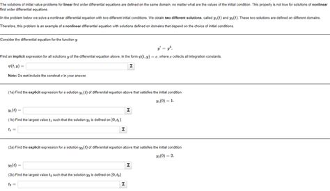 Solved The Solutions Of Initial Value Problems For Linear Chegg