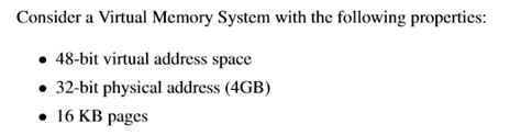 Solved Consider A Virtual Memory System With The Following