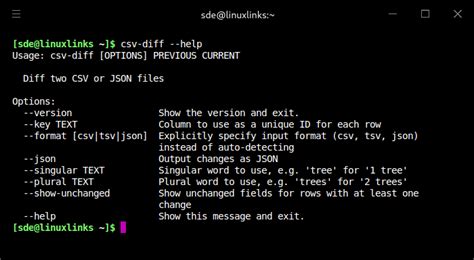 Csv Diff Diffing Csv And Json Files Linuxlinks