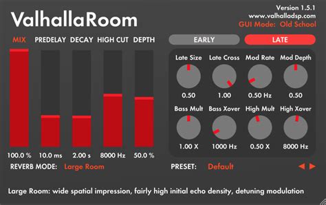 ValhallaRoom 1 5 1 Released For OSX And Windows Electric Blue GUI Valhalla DSP