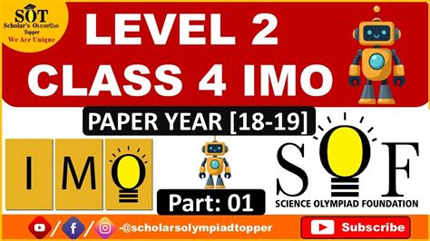 Sof Imo Std 4 Level 2 Year 18 19 Paper 01 Imo Imoclass4 Imolevel2 Sof Olympiad