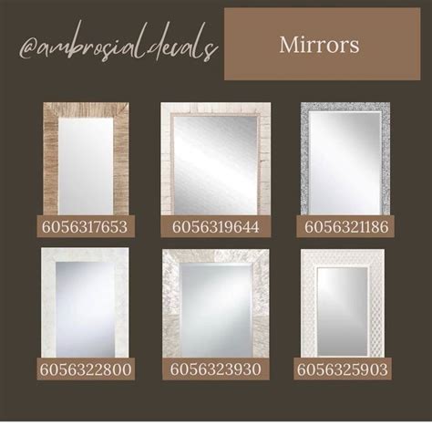 Mirror Decals For Stylish Home Decor Bloxburg Photo Ids Bathroom