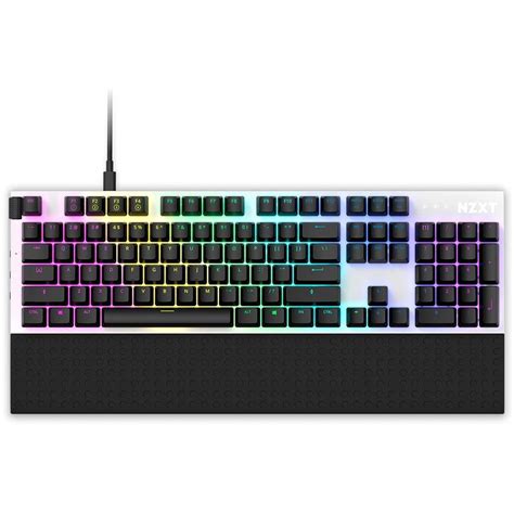 Teclado NZXT Function Full Size RGB Switch Red Anti Ghosting US Branco KB 1FSUS WR KaBuM