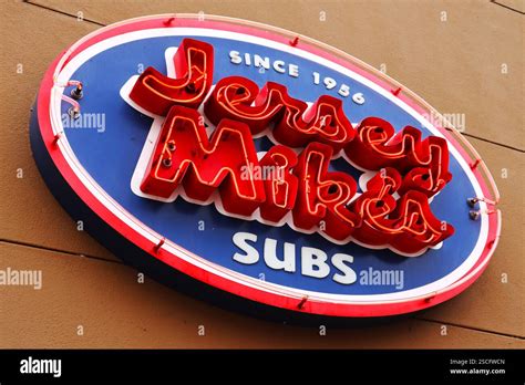 Jersey Mikes Subs Sign And Logo At A Sandwich Shop In West Hollywood