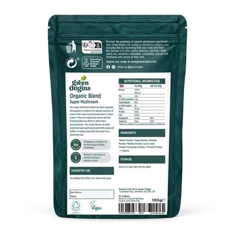 Green Origins Organic Super Mushroom Blend Ocado