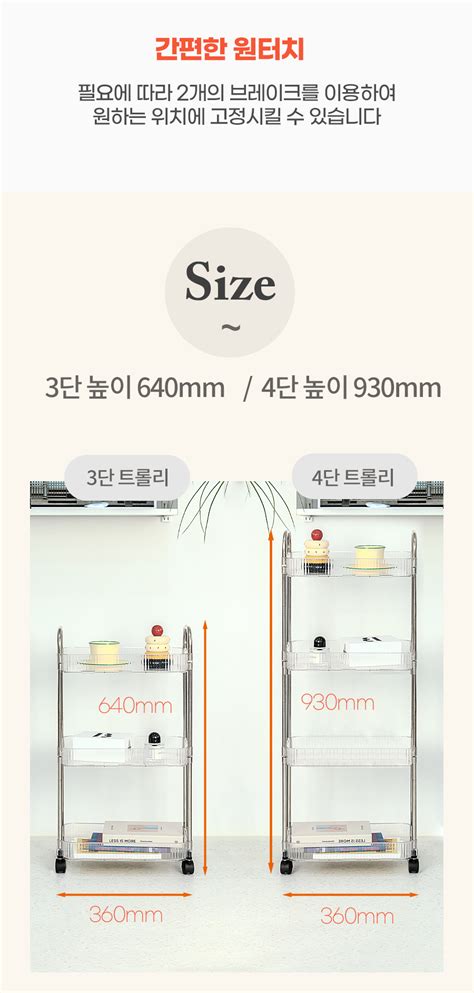 레토 트롤리 3단 투명 아크릴 이동식 웨건 카트 감도 깊은 취향 셀렉트샵 29cm