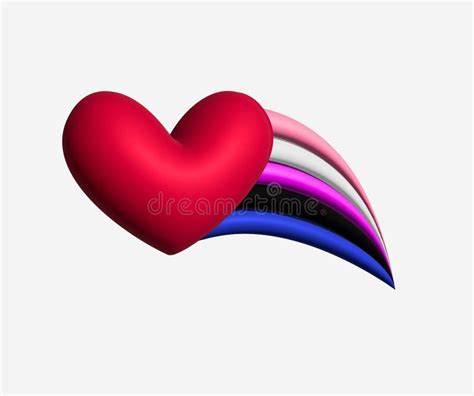 Gender Fluid 3d Flying Heart Comet With Lgbtq Sexual Identity Pride Flag Pride Concept Stock