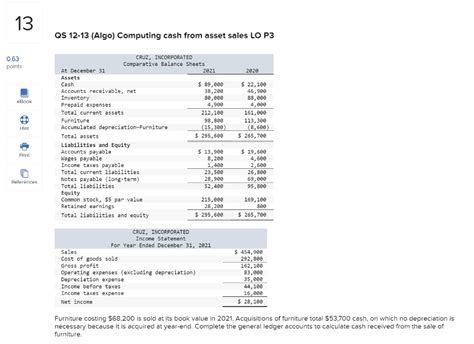 Solved QS Algo Computing Cash From Asset Sales LO P Chegg