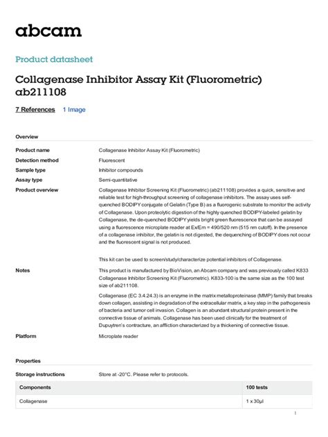 Datasheet 211108 Pdf Enzyme Inhibitor Assay