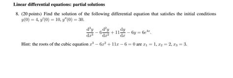 Solved Ordinary Differential Equations Linear First Order Chegg