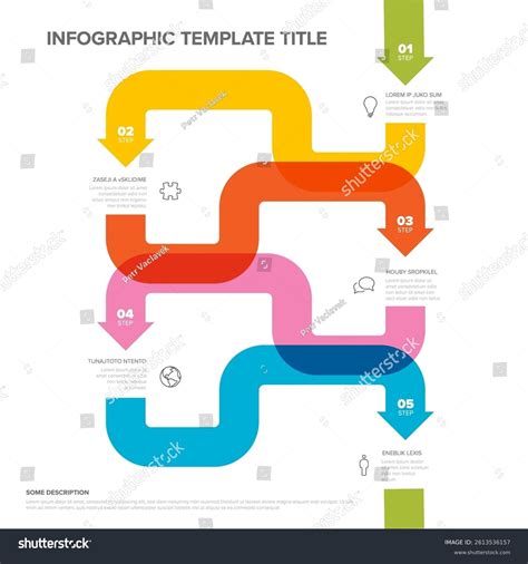 Colorful Infographic Template Featuring Five Step Flowchart Stock Vector Royalty Free Colorful Infographic Template Featuring Five Step Flowchart Stock Vector Royalty Free