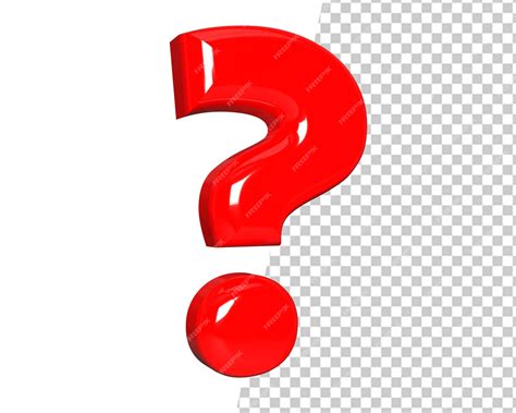premium psd question mark red icon 3d render