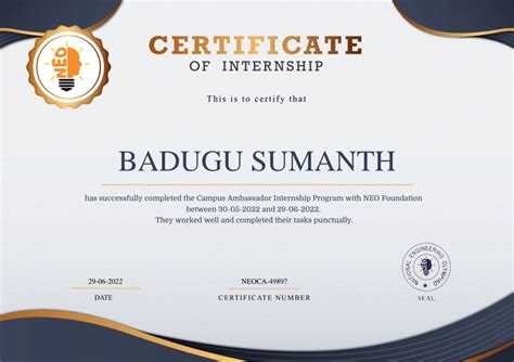 Sumanth Badugu On Linkedin I Have Successfully Completed Completed The Campus Ambassador