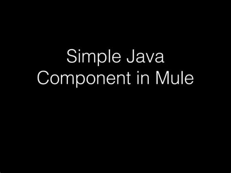Simple Java Component In Mule Ppt
