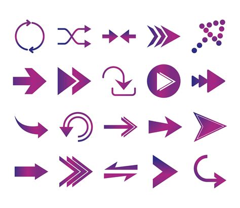 Arrows Direction Guide Cursor Web Navigation Icons Set Gradient Style 2608942 Vector Art At Vecteezy