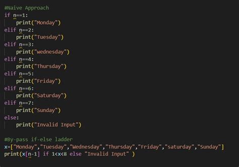 bypass if else ladder using lists dictionary by paliwal naresh coding
