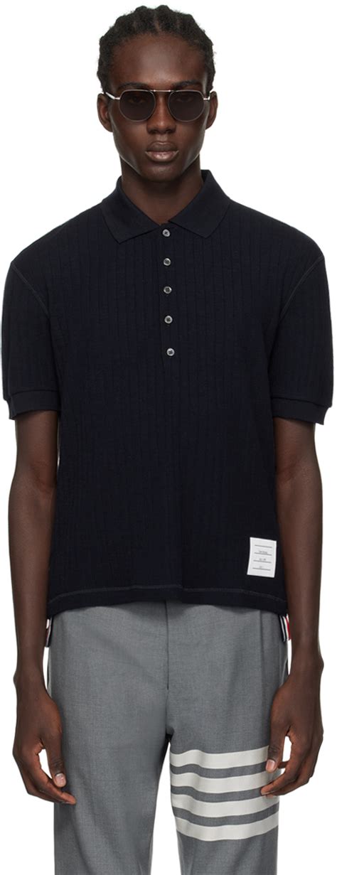 Thom Browne Navy Button Polo Thom Browne