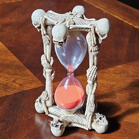 Skull And Bones Hourglass Skeleton Gothic Etsy