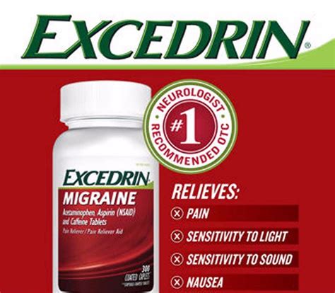 600 Caplets Excedrin Migraine Acetaminophen Aspirin Caffeine Pain
