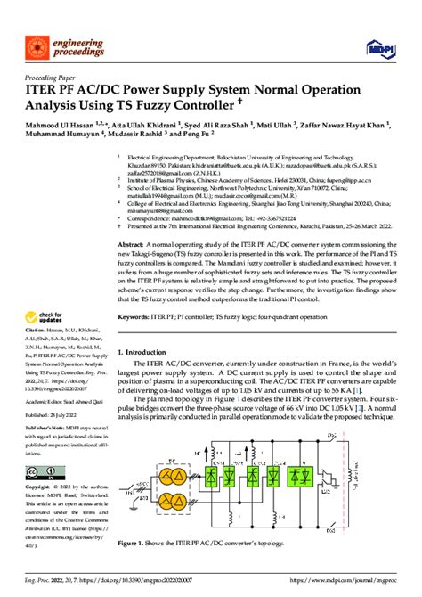 pdf iter pf ac dc power supply system normal operation analysis using