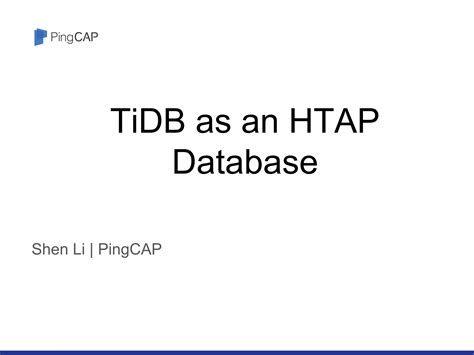 TiDB as an HTAP Database | PDF | Databases | Computer Software and Applications