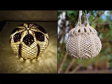 DIY Macrame Lantern Flower Pattern Tutorial YouTube Macrame Diy Diy Macrame Plant Hanger