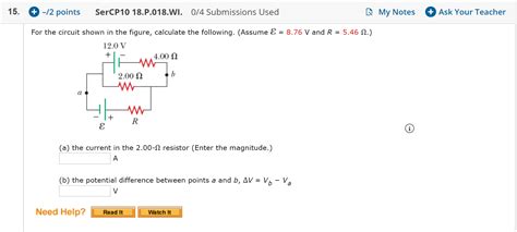 Solved 15 2 Points Sercp10 18 P 018 Wi 0 4 Submissions
