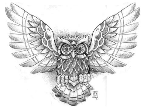 Owl Tattoo Designs For Body Art Black And White Owl Tattoo Intricate