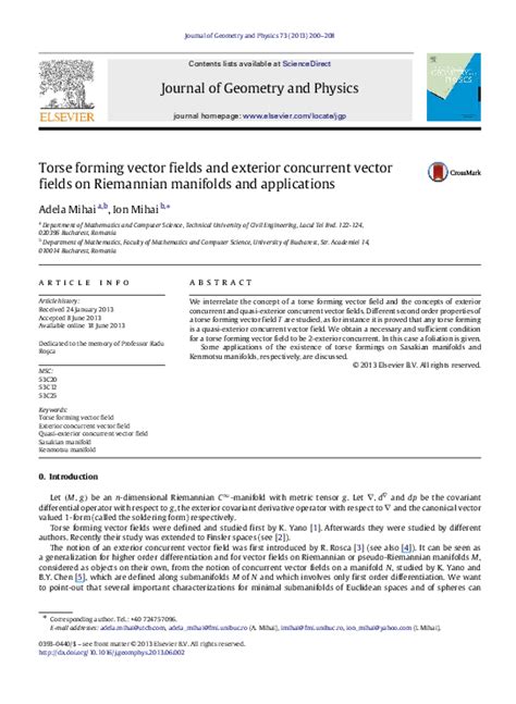 Pdf Torse Forming Vector Fields And Exterior Concurrent Vector Fields On Riemannian Manifolds
