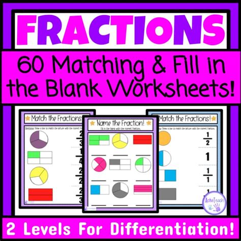 Basic Fractions For Beginners Worksheets Packets Special Education
