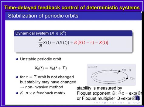 Ppt Time Delayed Feedback Control Of Complex Nonlinear Systems