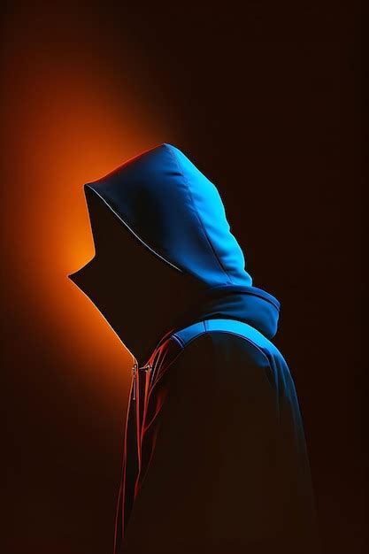 Premium Ai Image Hacker In The Hood Silhouette In The Dark