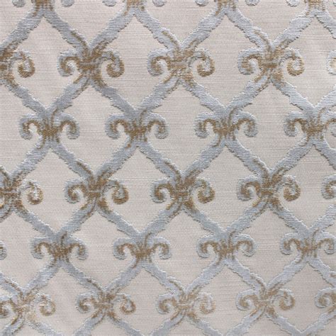 Barlet Fabric Traditional Cut Velvet On Linen Look