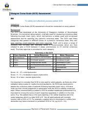 GCS Assessment Information Sheet1 Pdf Clinical Skill Information Sheet Glasgow Coma Scale