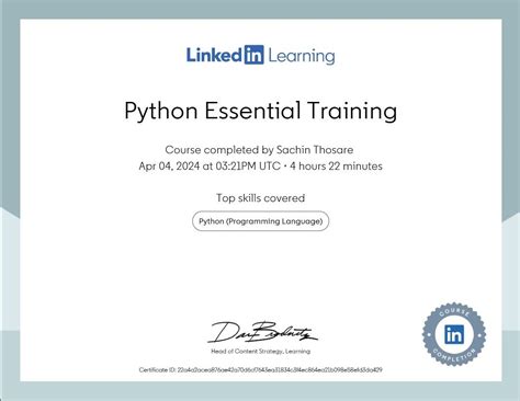 sachin thosare on linkedin python programming linkedinlearning