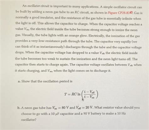 solved an oscillator circuit is important to many