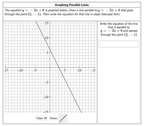 solved graphing parallel lines the equation y 2x 6 is