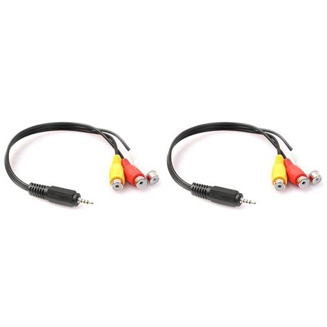 Pcs Mm Mini Av Male To Rca Female M F Audio Video Cable Stereo Jack Adapter Cord Walmart Com