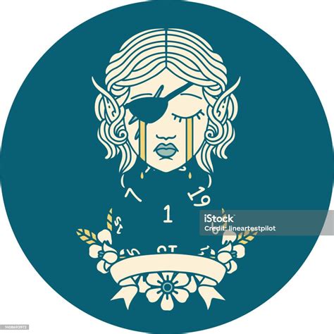 울고 있는 엘프 불량 캐릭터와 자연스러운 D20 롤 일러스트레이션 굴리기에 대한 스톡 벡터 아트 및 기타 이미지 굴리기