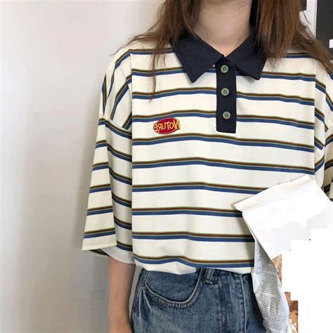 Striped Polo Shirt Outfit Ideas For Women Stripes Fashion Polo Shirt