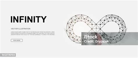 방문 페이지 템플릿에 대한 무한대 3d 낮은 폴리 기호 영원히 디자인 일러스트레이션 홈페이지 디자인을위한 다각형 무한 일러스트레이션 Adv 페이지 무한에 대한 스톡 벡터