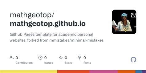 Github Mathgeotop Github Pages Template For